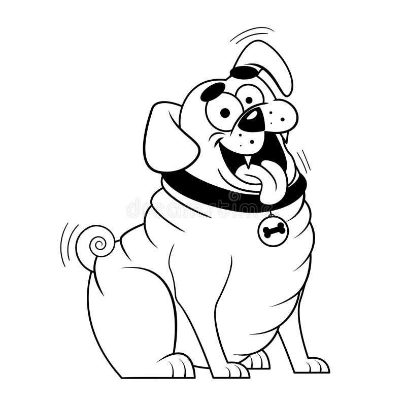Vector Cartoon Pug Dog Character Isolated Illustration Stock Vector ...