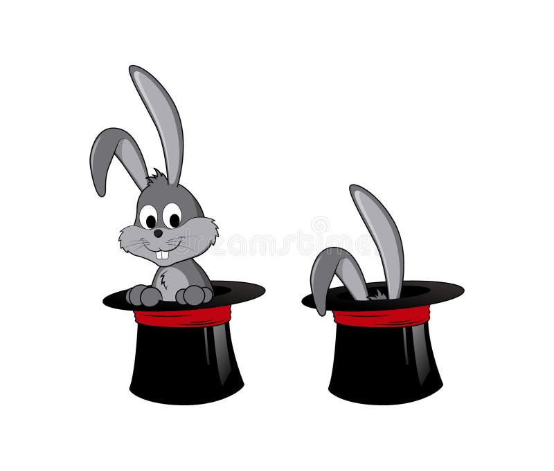 Vector Cartoon - Rabbit in a Top Hat Stock Vector - Illustration of ...