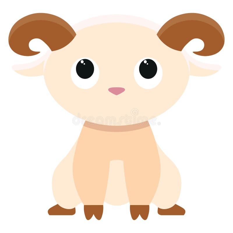 Cartoon Ram Isolated on White Background Stock Illustration ...
