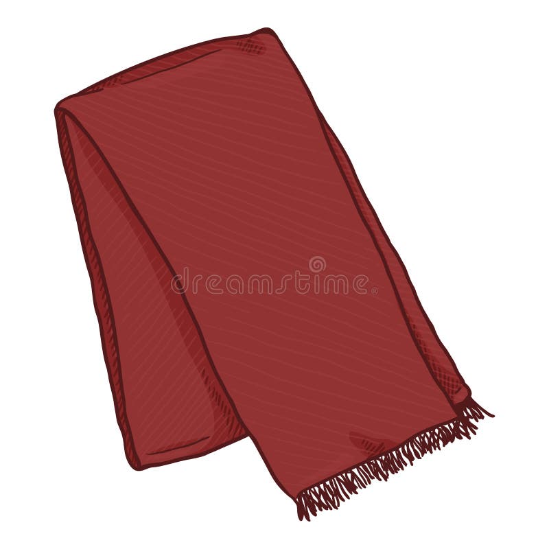 Vector Cartoon Red Folded Scarf Stock Vector - Illustration of cravat ...