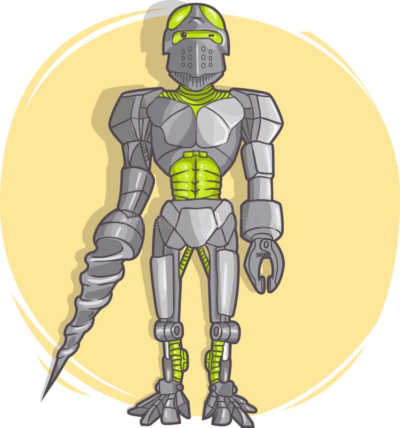 Vector cartoon Robot stock vector. Illustration of face - 75867480