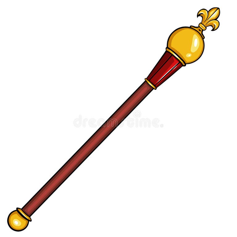 Vector Cartoon Royal Scepter Stock Vector - Illustration of golden ...