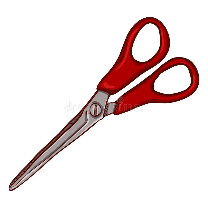 Vector Cartoon Scissors on White Background Stock Vector - Illustration ...