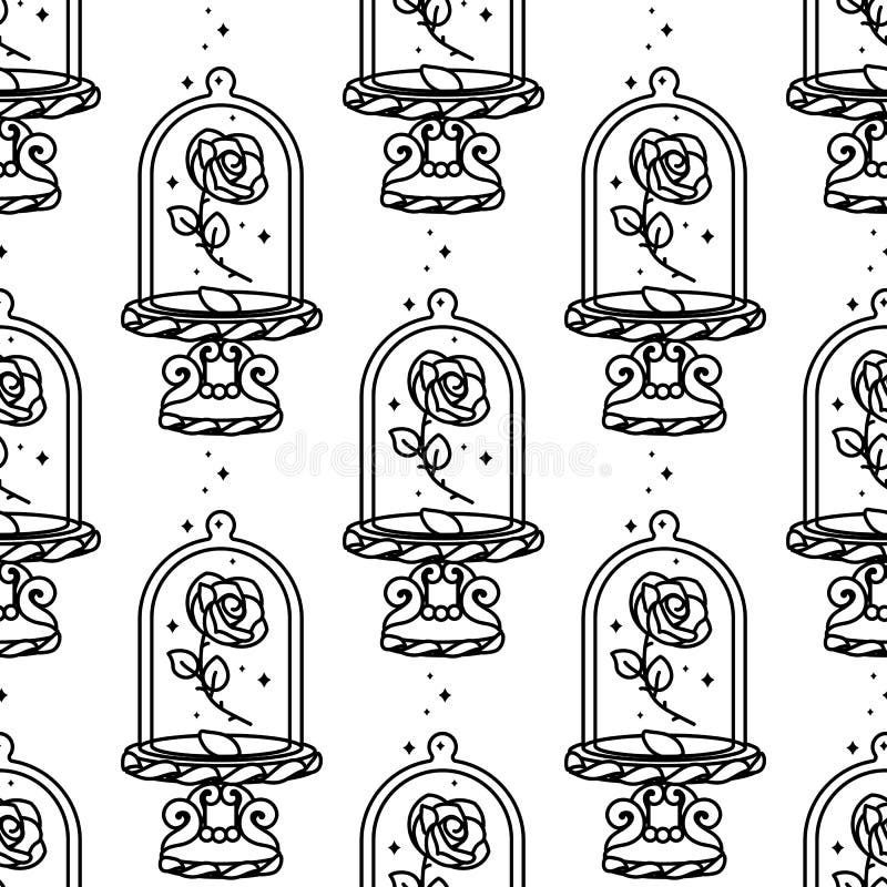 Vector Cartoon Seamless Pattern Stock Vector - Illustration of belle ...