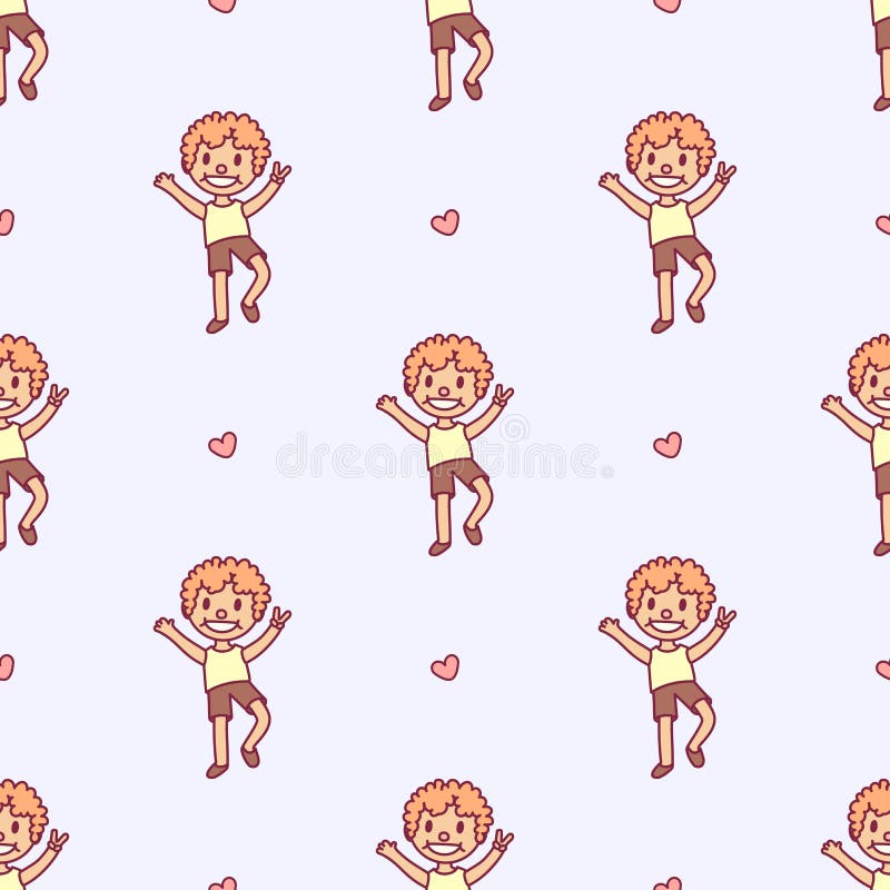 Vector Cartoon Seamless Pattern Stock Vector - Illustration of kids ...