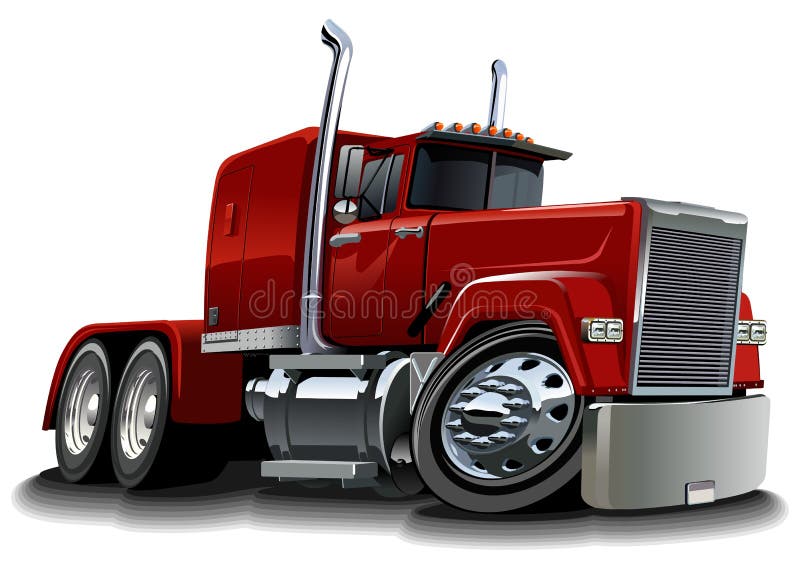 Vector cartoon semi truck stock vector. Illustration of driving - 22895256