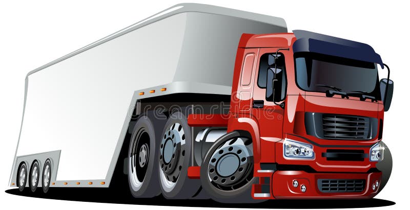 Vector cartoon semi truck stock vector. Illustration of driving - 22895256