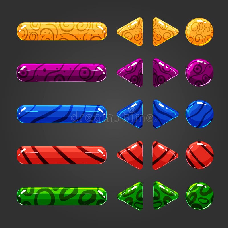 Vector Cartoon Shiny Button Stock Illustration - Illustration of play ...