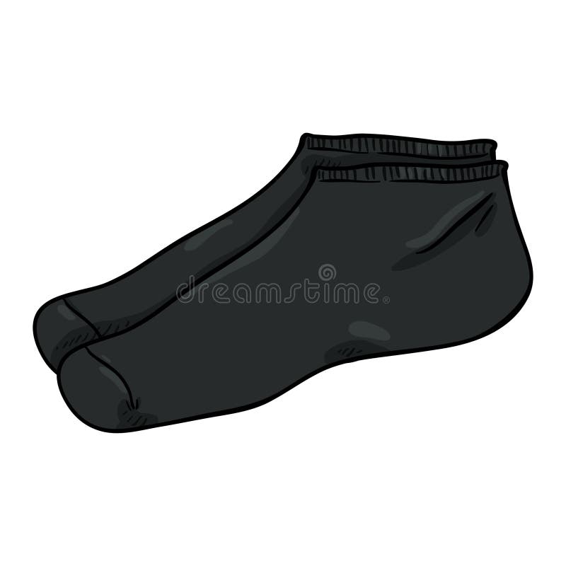 Black Socks, Front, Back and Side View Stock Vector - Illustration of ...