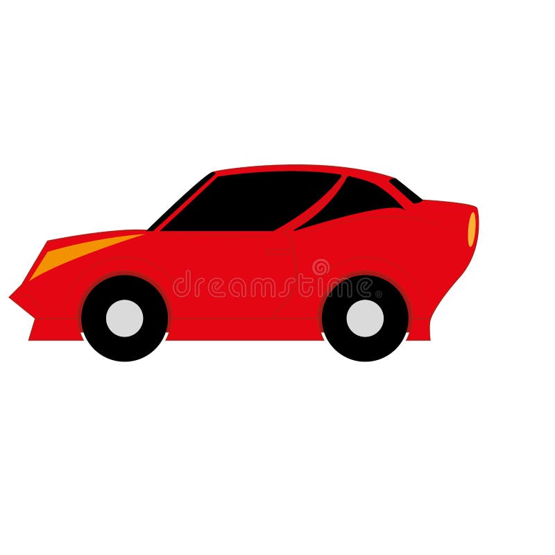 Vector Cartoon Simple Car on White Background Stock Vector ...