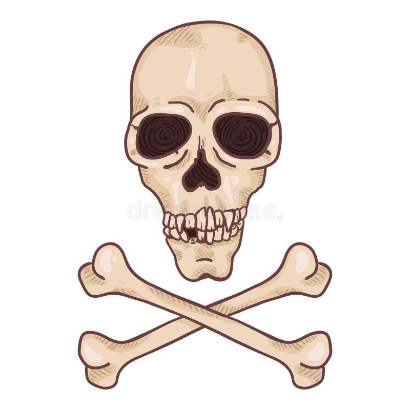 Vector Cartoon Skull and Crossbones Illustration Vektor Abbildung ...