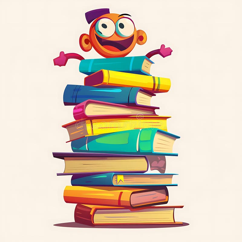 8. a Vector Cartoon of a Smiling Book Character Standing on Top of a ...