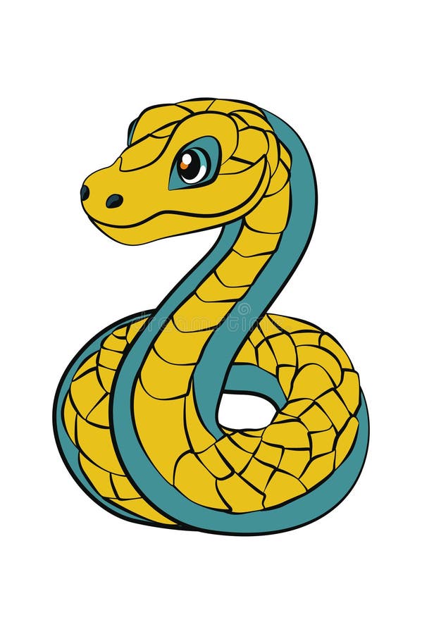 Vector Cartoon Snake. Illustration of Snake Stock Vector - Illustration ...