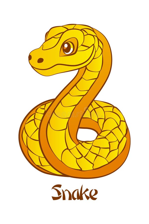 Vector Cartoon Snake. Illustration of Yellow Snake Stock Vector - Illustration of isolated ...