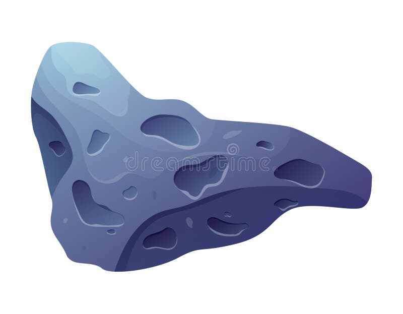 Cartoon Space Asteroid. Vector Set of Isolated Stones with Bumps, a ...