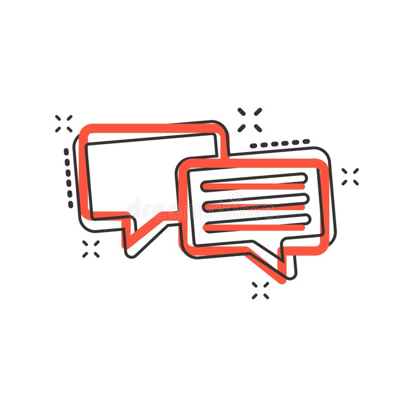 Vector Cartoon Speech Bubble Icon in Comic Style. Discussion Dialog ...