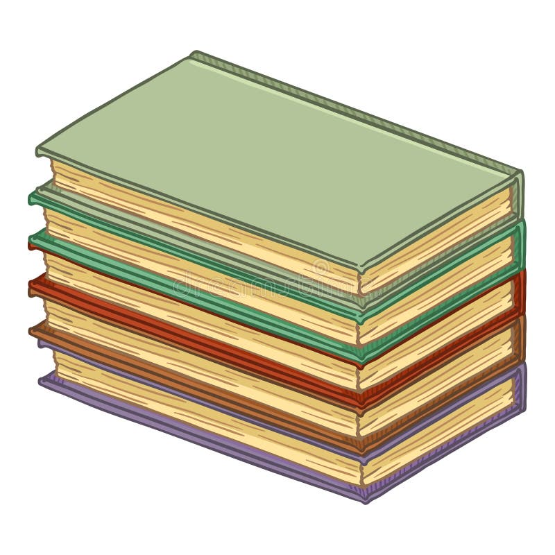 Vector Cartoon Stack of Hardcover Books Stock Vector - Illustration of ...