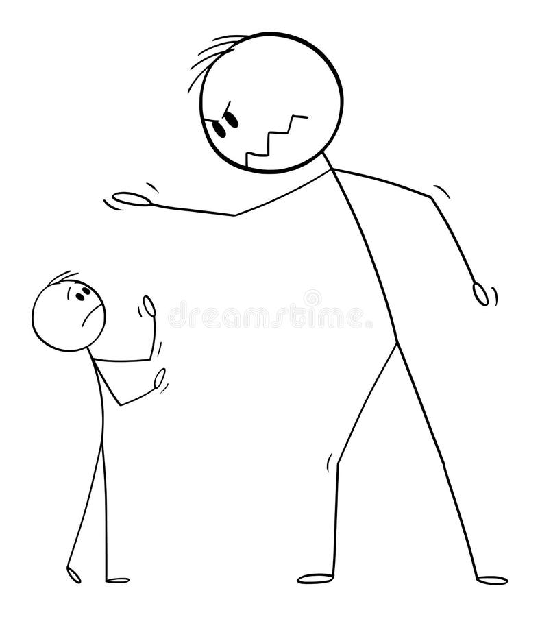 Vector Cartoon Illustration of Big Man Yelling at Small Man or Boss ... Vector Cartoon Illustration of Big Man Yelling at Small Man or Boss ...