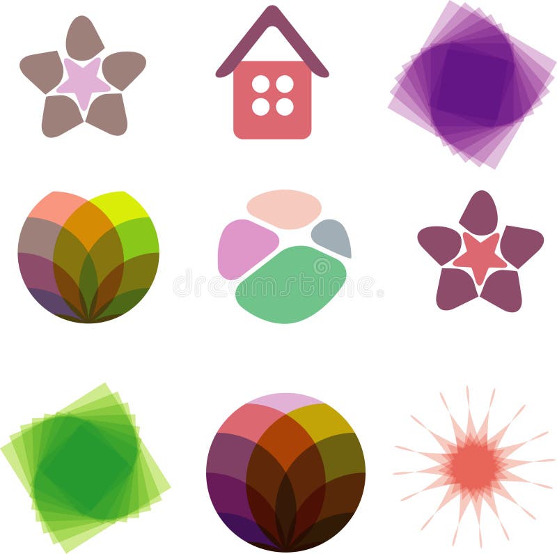 Vector Cartoon Style Icon Set Stock Illustration - Illustration of leaf ...