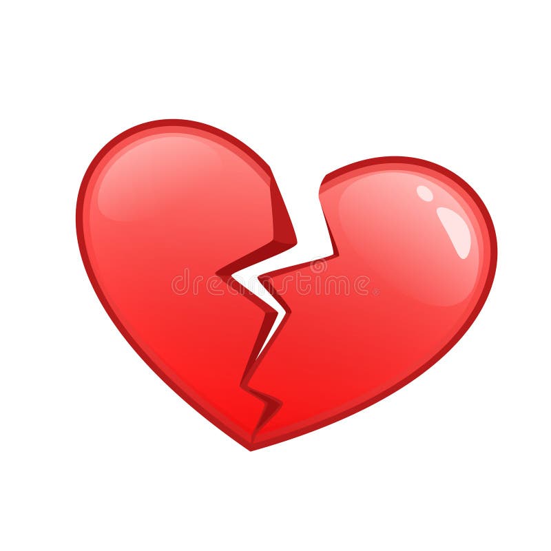Vector Cartoon Style Illustration of Broken Heart Stock Vector ...