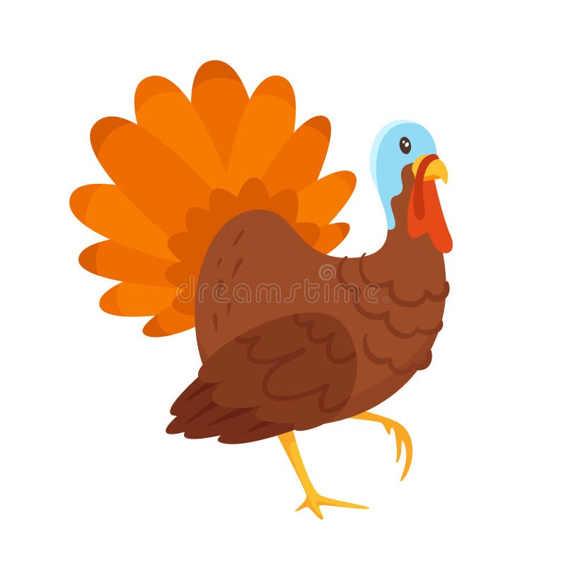 Vector Cartoon Style Illustration of a Turkey Stock Vector ...