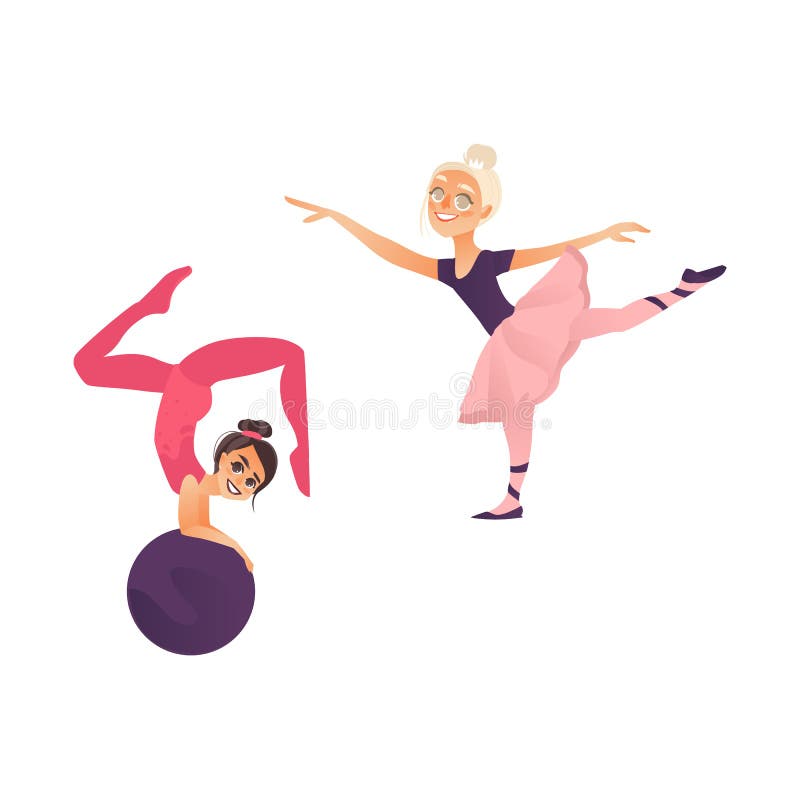 Gymnast, Acrobat Girl Doing Handstand on Big Ball Stock Vector ... Gymnast, Acrobat Girl Doing Handstand on Big Ball Stock Vector ...
