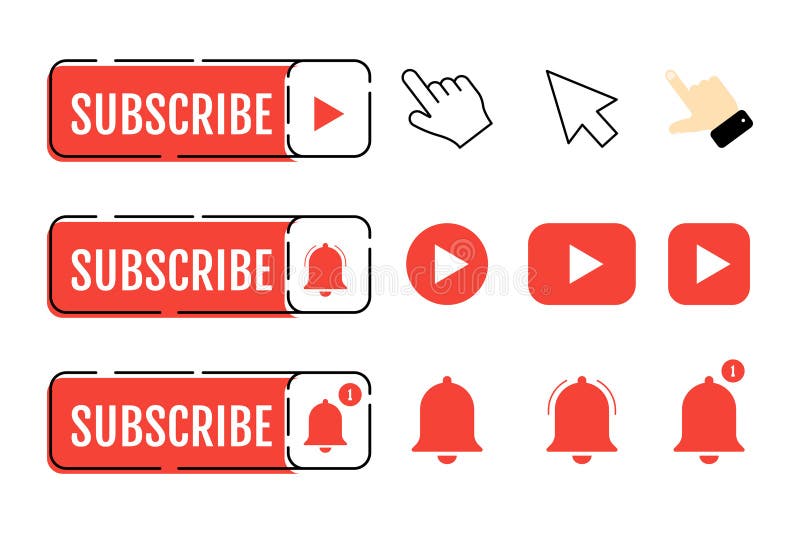 Vector Cartoon Subscribe Button Icon in Comic Style. Subscribe Sign ...