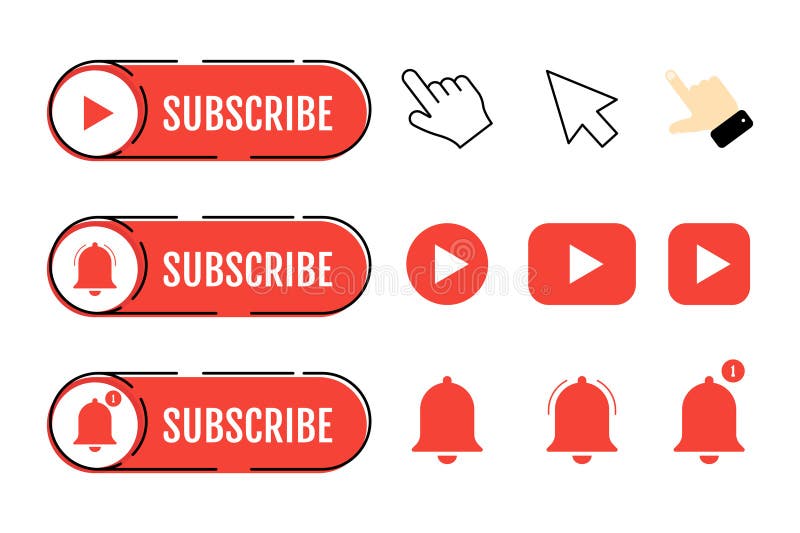 Vector Cartoon Subscribe Button Icon in Comic Style. Subscribe Sign ...