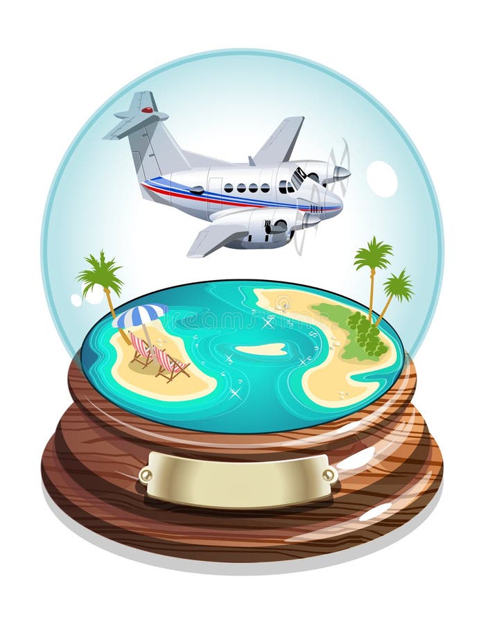 Vector Cartoon Summer Crystal Ball Stock Vector - Illustration of ...