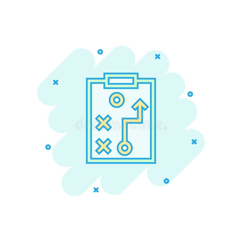 Vector Cartoon Tactical Plan Document Icon in Comic Style. Strategy ...