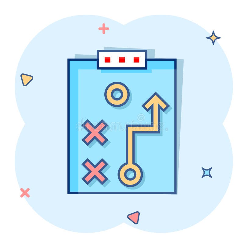 Vector Cartoon Tactical Plan Document Icon in Comic Style. Strategy ...