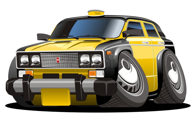 Vector cartoon taxi stock vector. Illustration of drag - 17414551