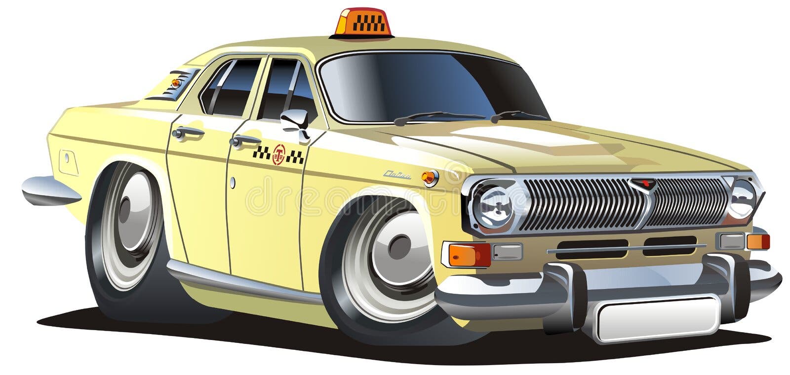 Vector cartoon taxi bus stock vector. Illustration of russian - 7818451