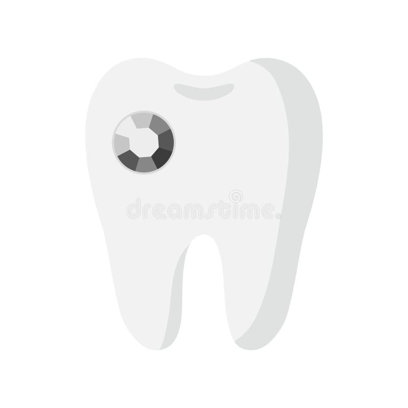 Vector Cartoon Tooth with Inlaid Diamonds Stock Vector - Illustration ...