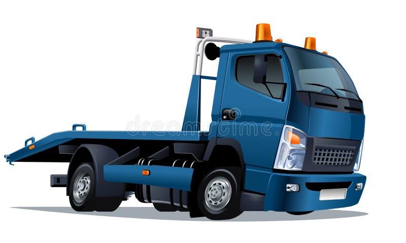 Vector cartoon tow truck stock vector. Illustration of tire - 12487373