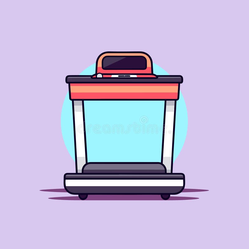 Vector of a Cartoon Treadmill on a Purple Background Stock Vector ...