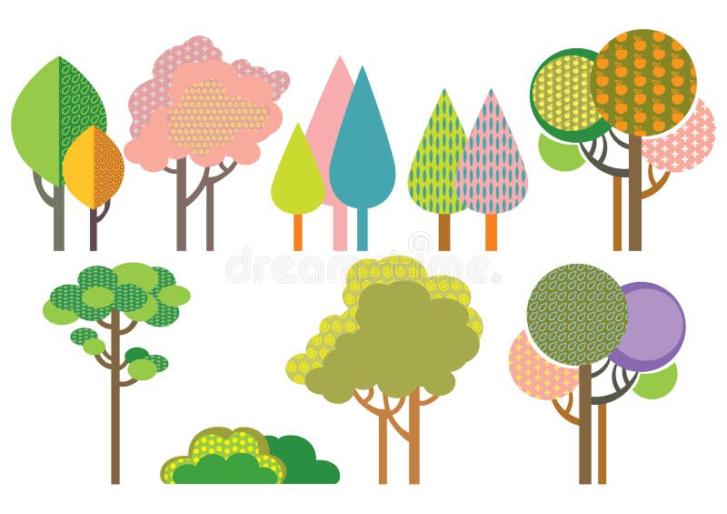 Vector cartoon trees stock vector. Illustration of environment - 143899828