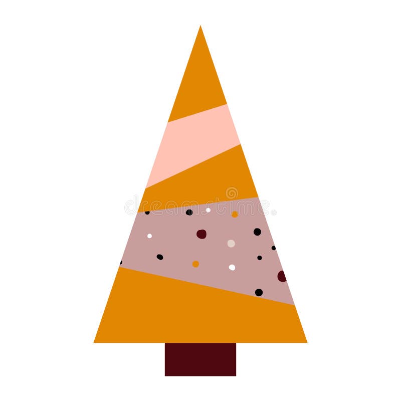 Vector Cartoon Triangular Christmas, New Year Tree Stock Vector ...