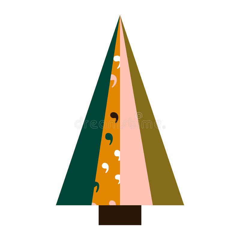 Vector Cartoon Triangular Commas Ornament Christmas Tree Stock Vector ...