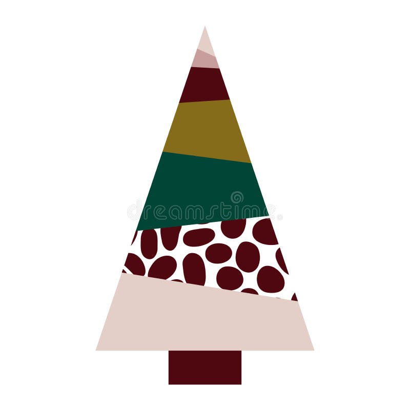 Vector Cartoon Triangular New Year, Christmas Tree Stock Vector ...