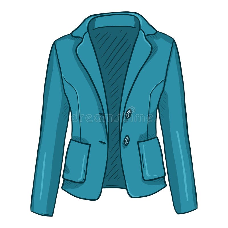 Vector Cartoon Turquoise Women Jacket Stock Vector - Illustration of ...