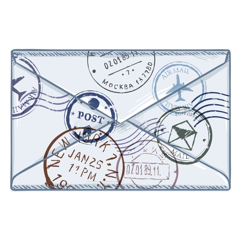 Vector Postage Stamp. Postal Service Central Office Seal Stock Vector ...