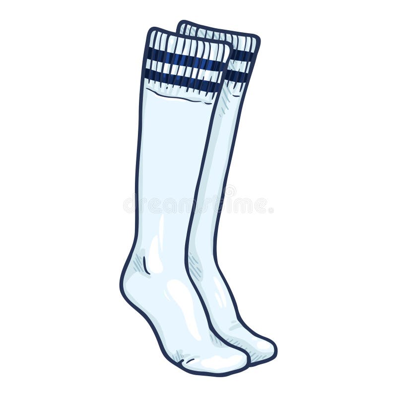Vector Cartoon White High Socks Stock Vector - Illustration of fashion ...