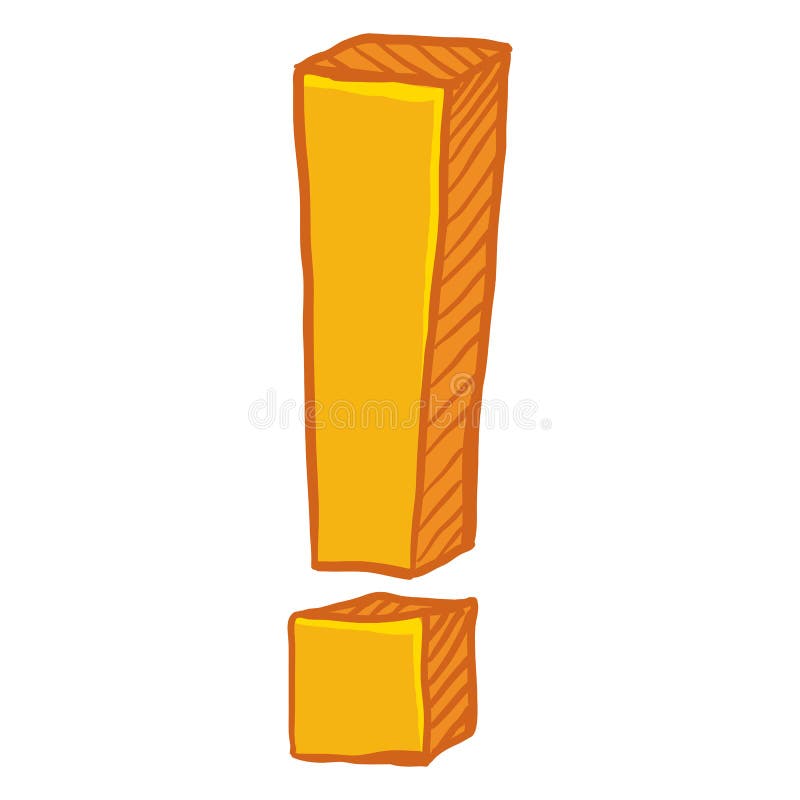 Vector Cartoon Yellow Exclamation Mark Stock Vector - Illustration of ...
