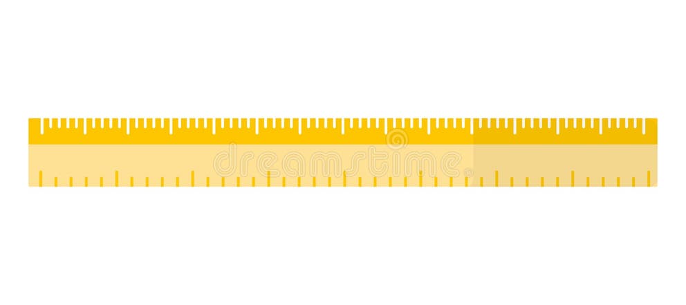 Vector Cartoon Yellow Rectangular Ruler Stock Vector - Illustration of ...
