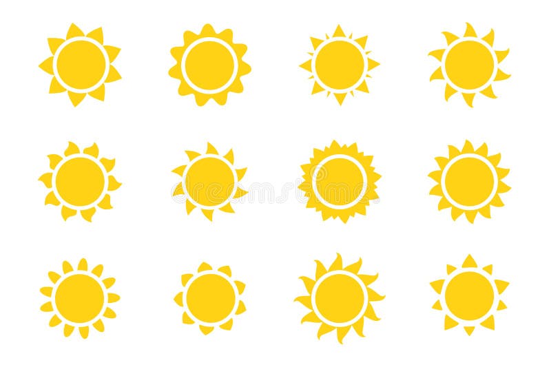 Vector Cartoon Yellow Sun Shining Light Rays To Heat the Summer Stock ... Vector Cartoon Yellow Sun Shining Light Rays To Heat the Summer Stock ...