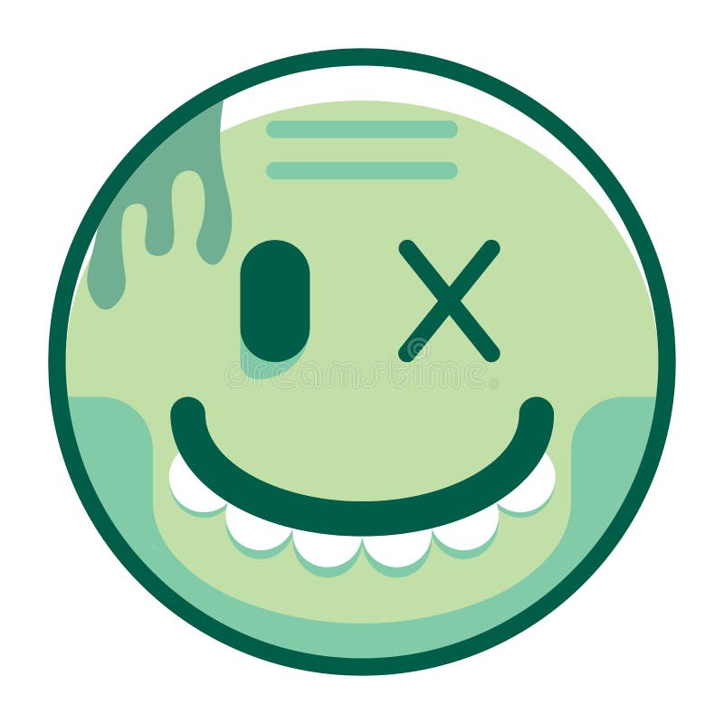Zombie Smiley Face Scary Melting Zombie Monster Smiley Emoji Logo
