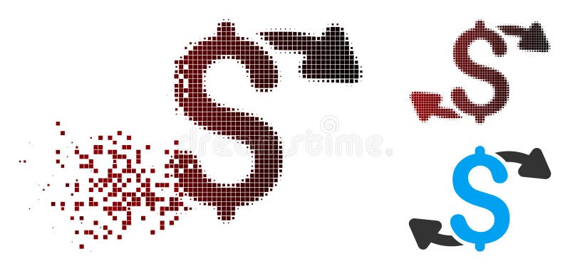 Damaged Pixel Halftone Cash Outs Icon Stock Vector - Illustration of ...
