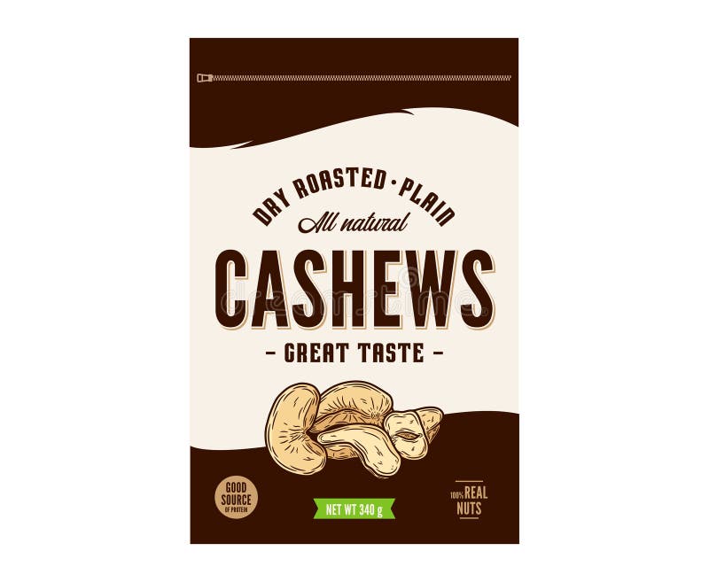 Vector Cashew Nuts Packaging Design Template Stock Vector ...