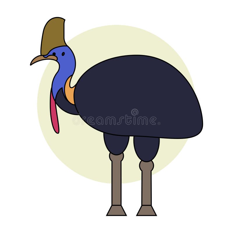 Cassowary Cute Cartoon Bird Stock Vector - Illustration of humor ...